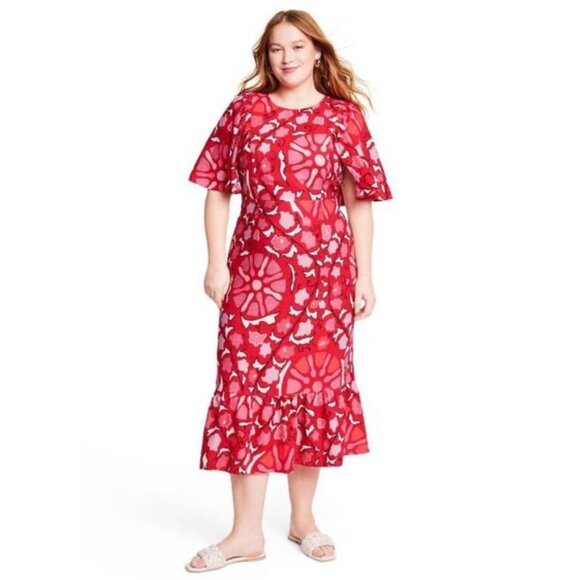 RHODE | Dresses | Rhode X Target Zinnia Womens Floral Print Bell Sleeve ...